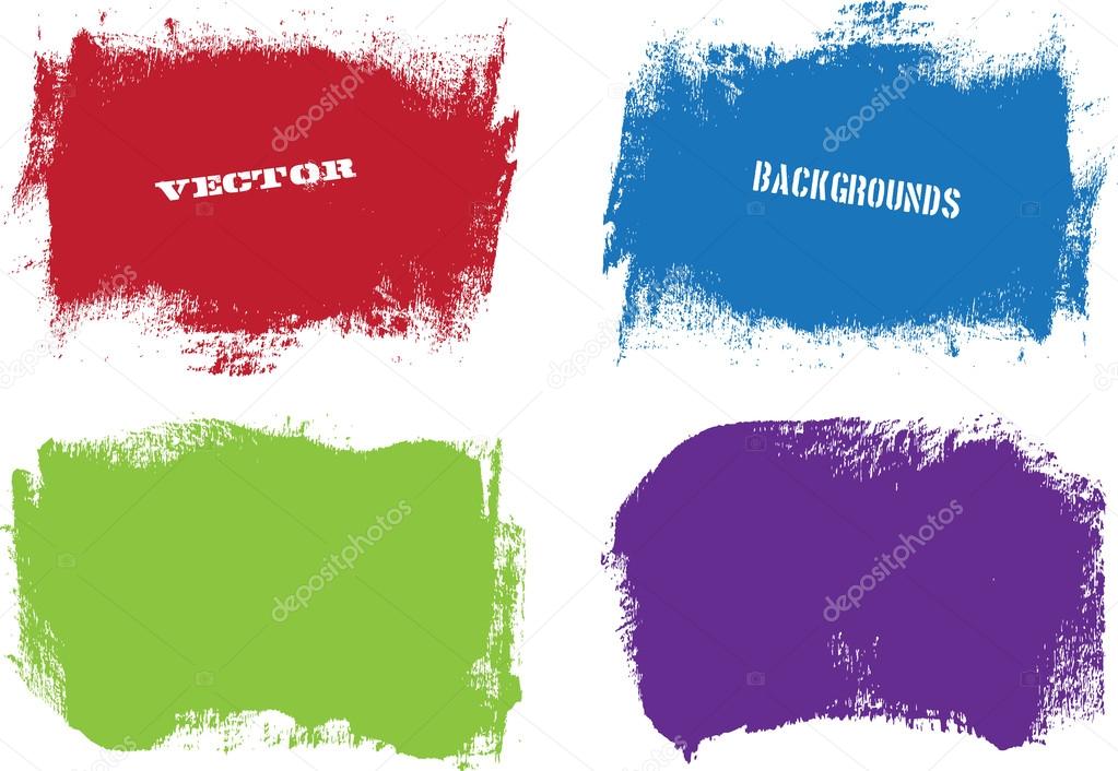 Vector grungy paint backgrounds collection Stock Vector Image by ...