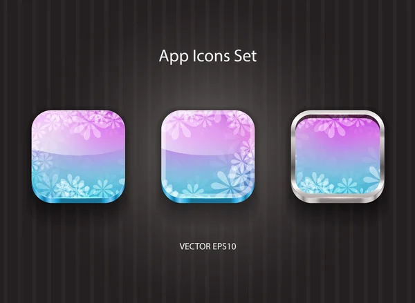 Vector 3d app icons with light geometric texture Stock Vector Image by ...