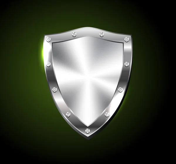 Vector brushed silver steel shiny shield Stock Vector Image by ...