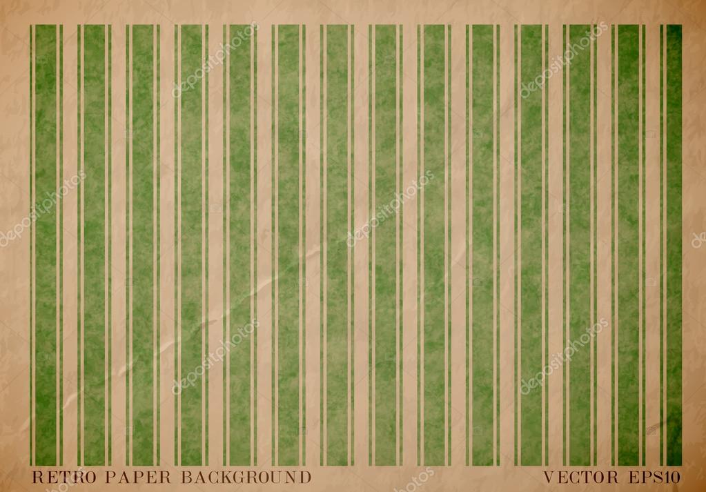 Vector vintage worn out paper card with worn out green striped ...