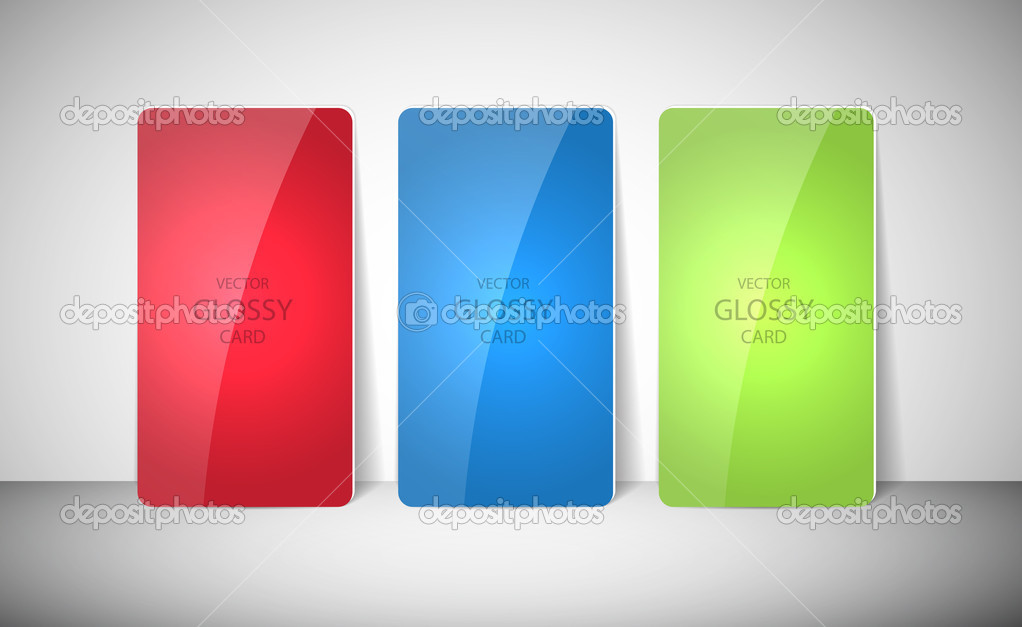 Vector glossy bright colorful cards — Stock Vector © foxiedelmar #36626043