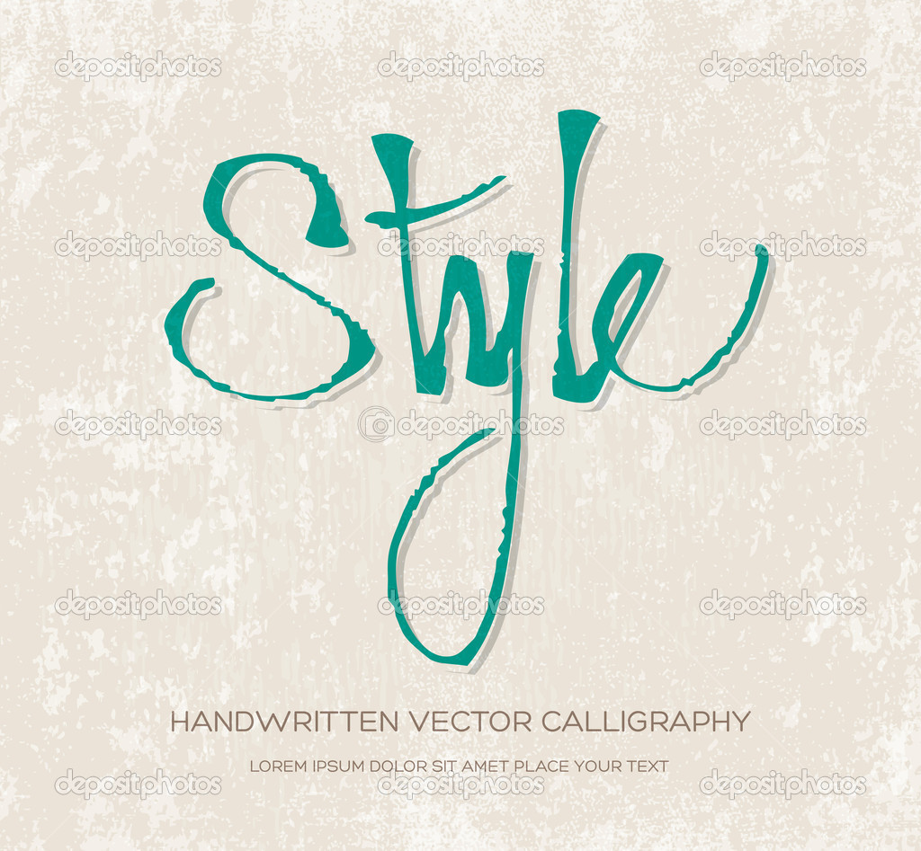 Vector "Style" handwritten calligraphy Stock Vector Image by ...