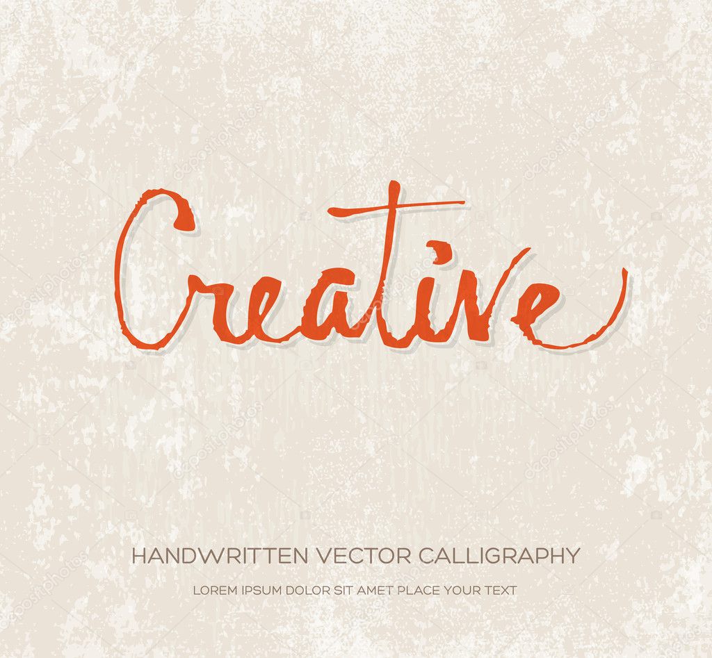Vector "Creative" handwritten calligraphy Stock Vector by ©foxiedelmar ...
