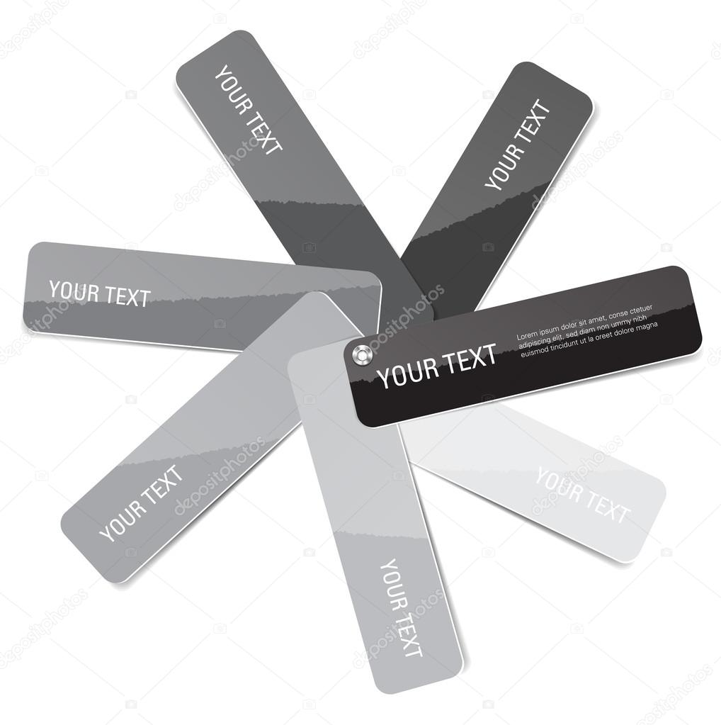 Vector glossy paper color palette guide - grayscale — Stock Vector ...