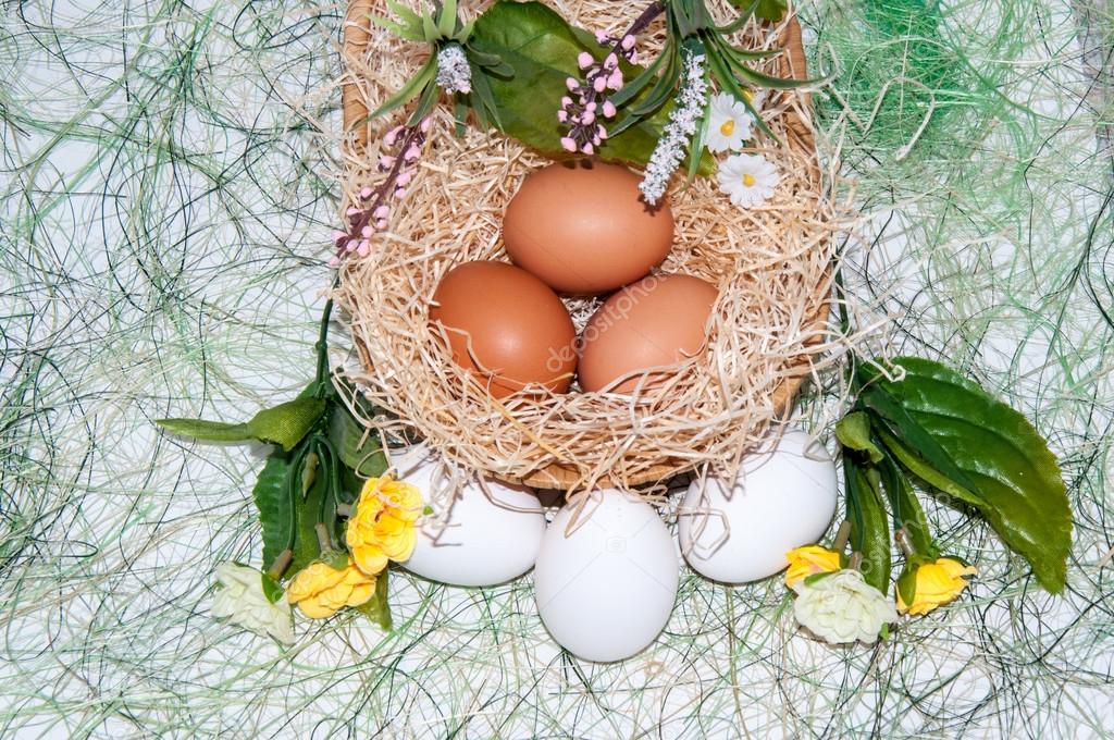 Fresh eggs for the feast of Easter. ⬇ Stock Photo, Image by © galkin57 ...