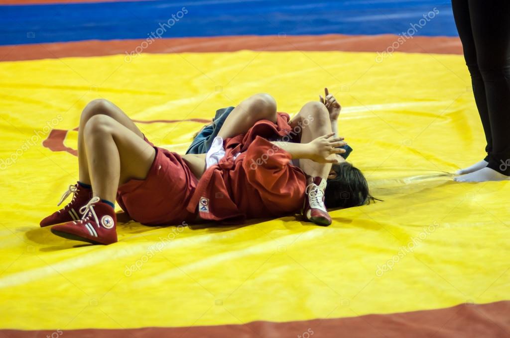 Sambo or Self-defense without weapons. Competitions girls ...