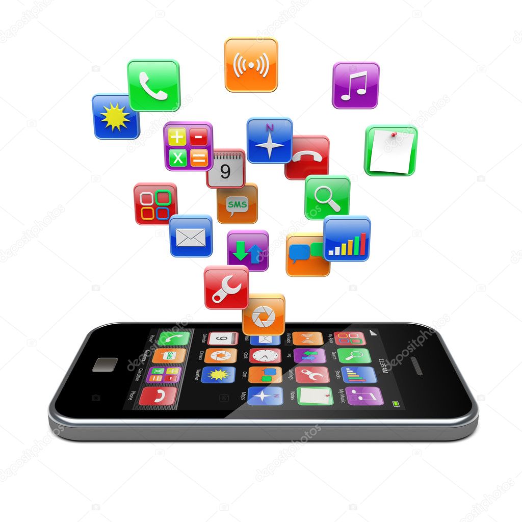 Smartphone apps icons — Stock Photo © Shtanzman #13214743 Smartphone apps icons — Stock Photo © Shtanzman #13214743