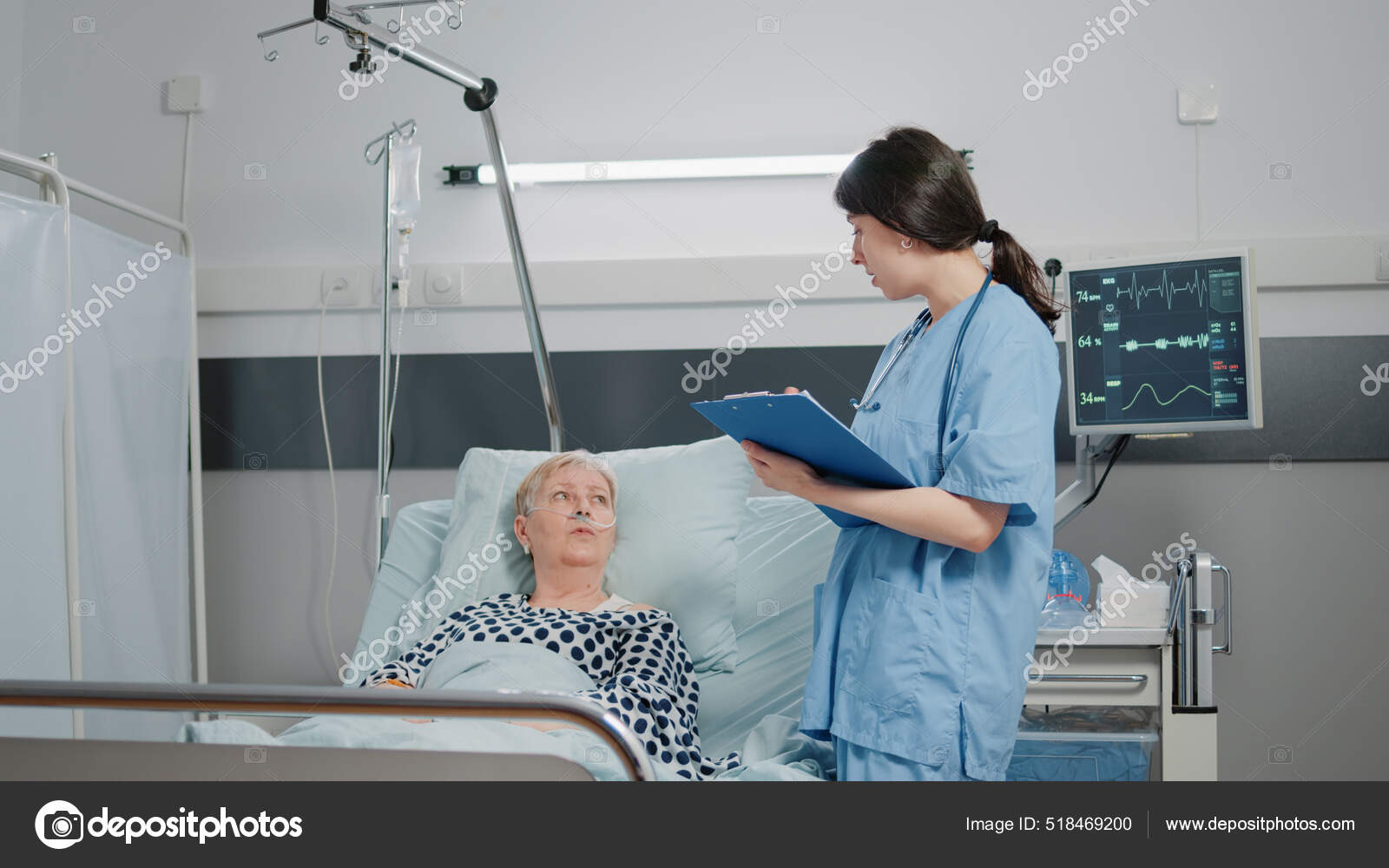 Medical worker taking notes about treatment progress Stock Photo by ...