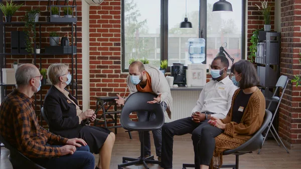 Man with anger management issues having desperate reaction at aa group ...