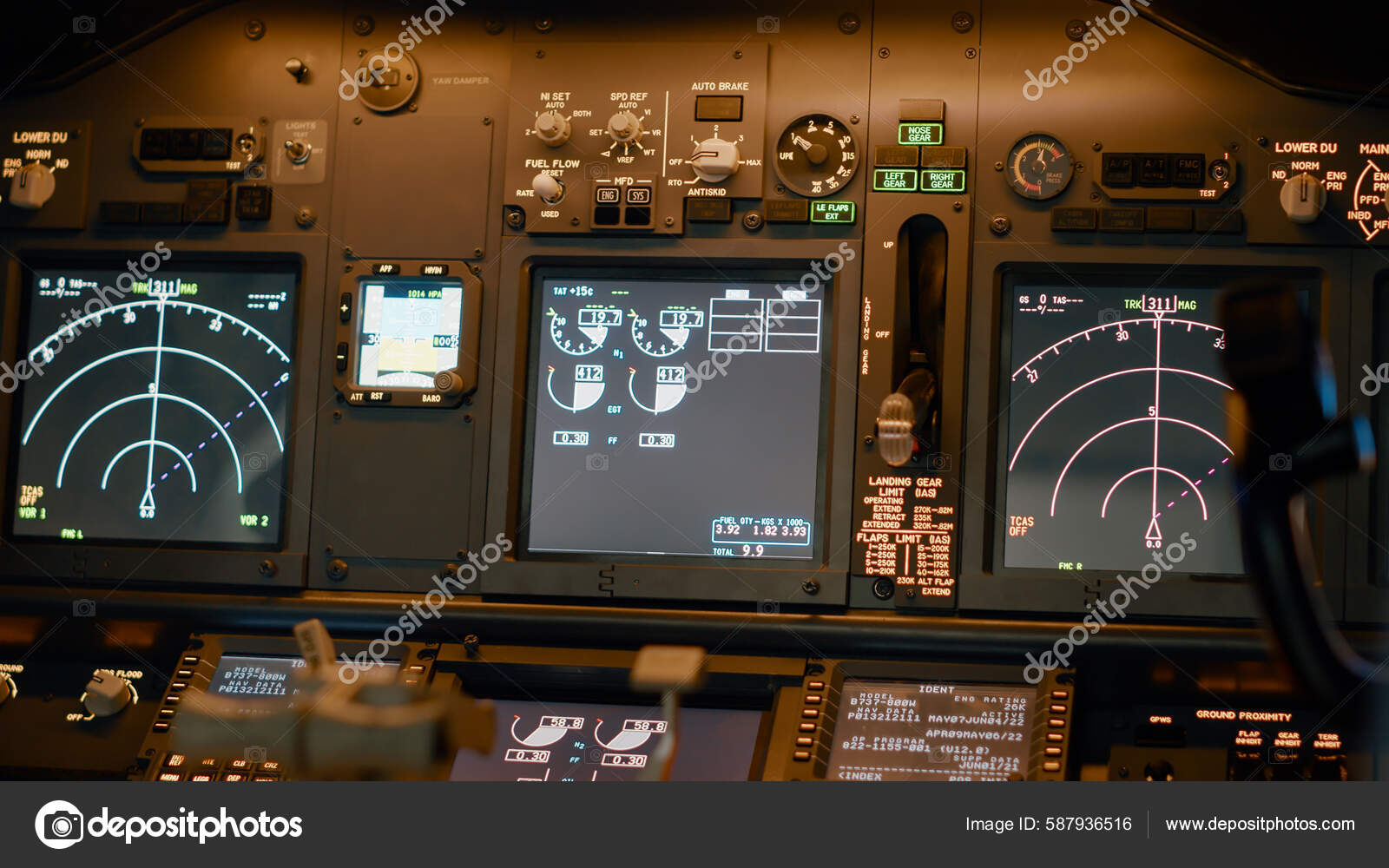 Airplane Cockpit Flying Command Control Panel Dashboard Navigation ...
