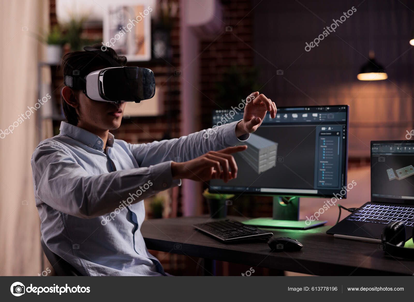 Cad Engineer Manufacturing Industrial Product Using Interactive Goggles ...