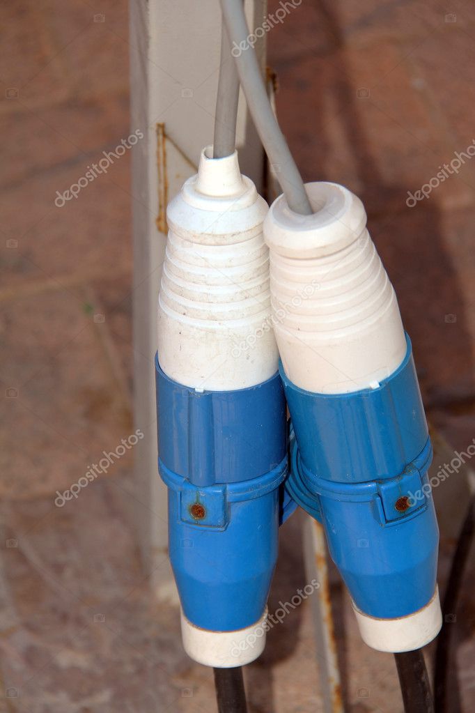 Electrical connection in the port — Stock Photo © Flik47 #32615185