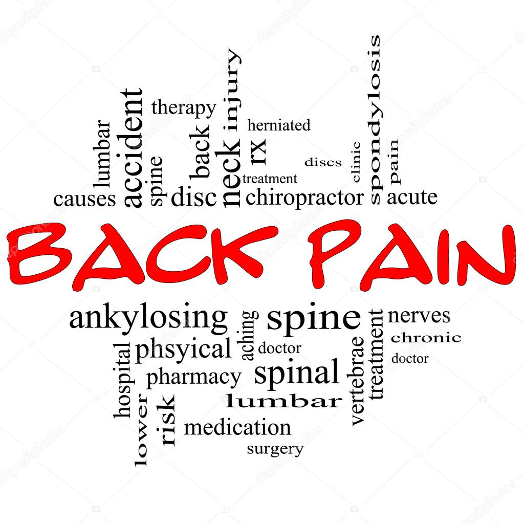 Back Pain Word Cloud Concept in black & red Stock Photo by ©mybaitshop ...