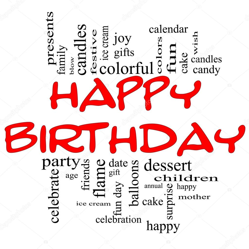 The Word Birthday In Black