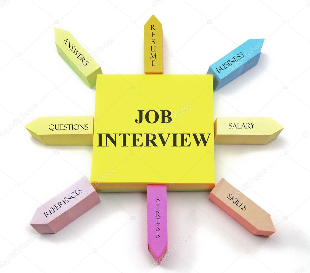 Job Interview Sticky Notes Stock Photo by ©mybaitshop 19650345