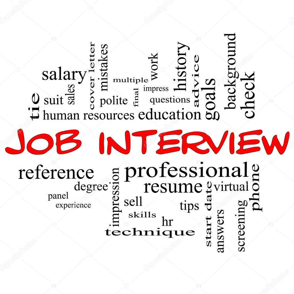 Job Interview Word Cloud Concept in Red Caps Stock Photo by ©mybaitshop ...