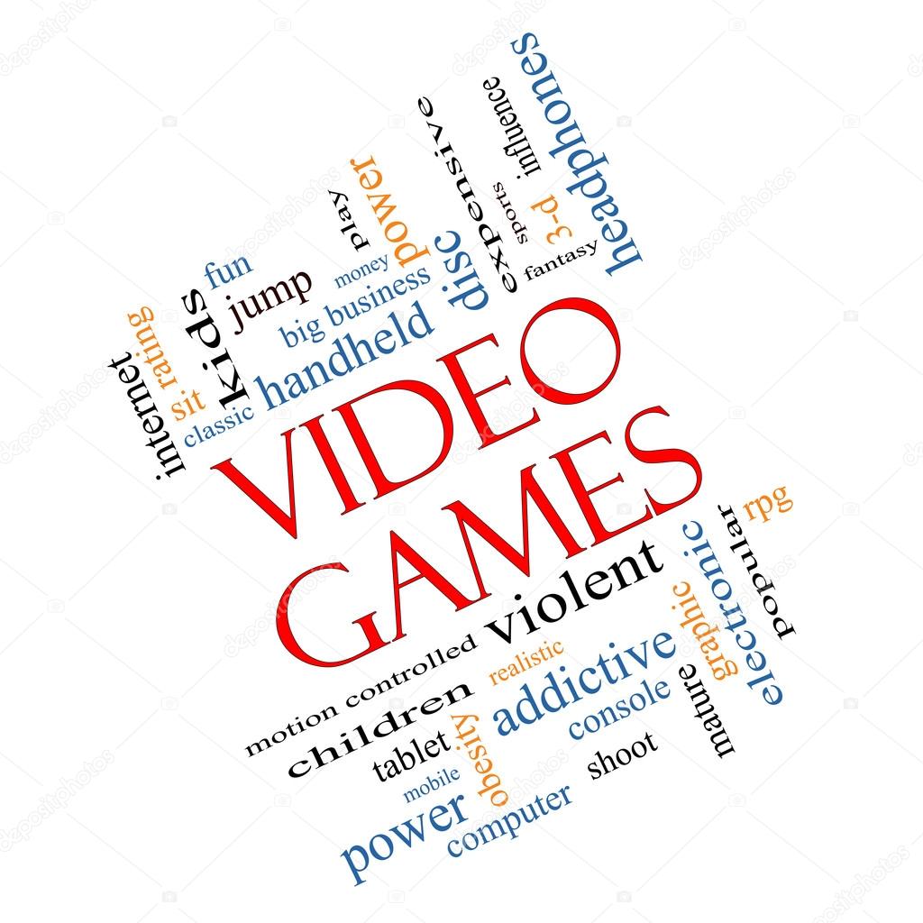 Video Games Word Cloud Concept Angled Stock Photo by ©mybaitshop 38942729