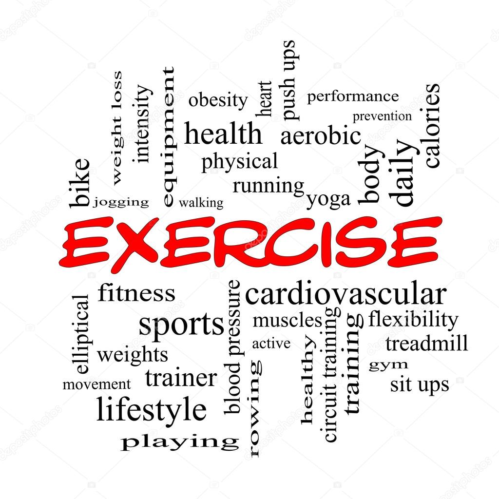 Exercise Word Cloud Concept in red caps Stock Photo by ©mybaitshop 40579227