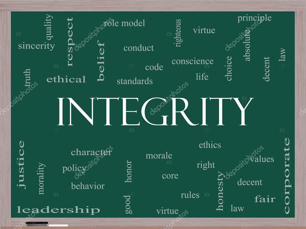 Integrity Word Cloud Concept on a Blackboard — Stock Photo © mybaitshop ...