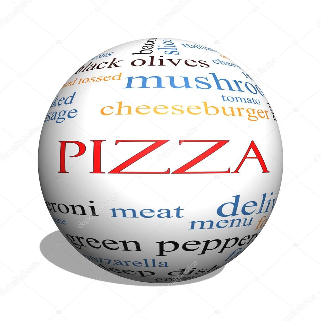 Pizza 3D sphere Word Cloud Concept — Stock Photo © mybaitshop #42040845