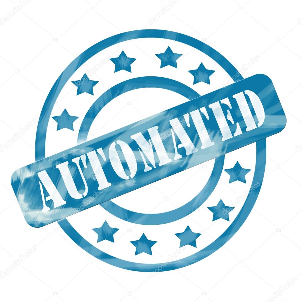 Blue Weathered Automated Stamp Circles and Stars — Stock Photo ...