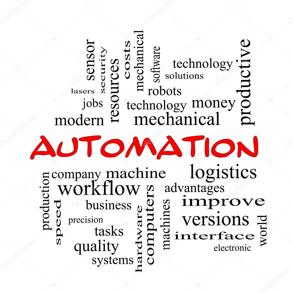 Automation Word Cloud Concept in red caps — Stock Photo © mybaitshop ...