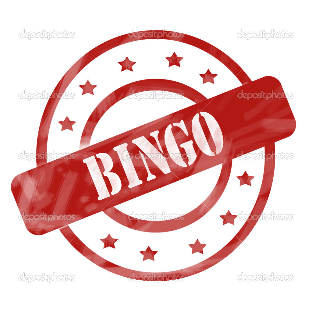 Red Weathered Bingo Stamp Circles and Stars ⬇ Stock Photo, Image by ...