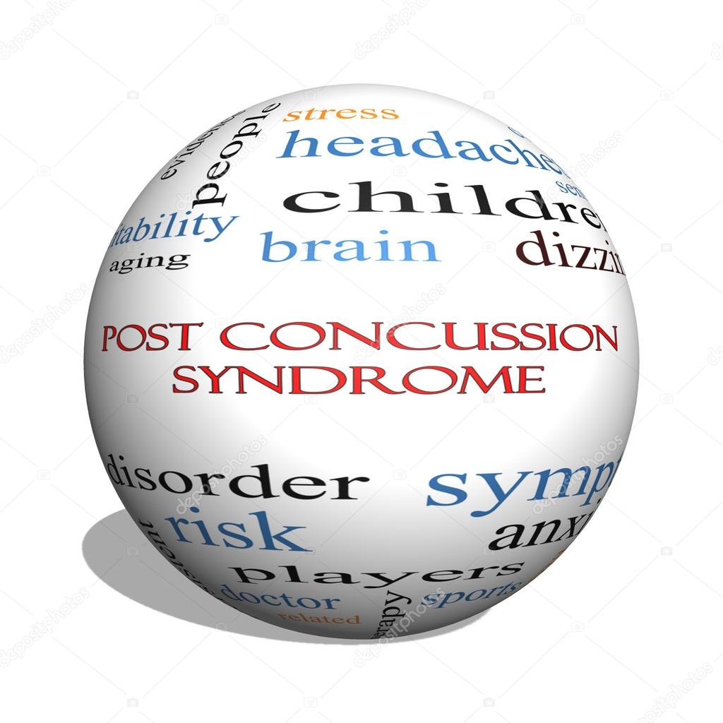 Post Concussion Syndrome 3D sphere Word Cloud Concept — Stock Photo ...
