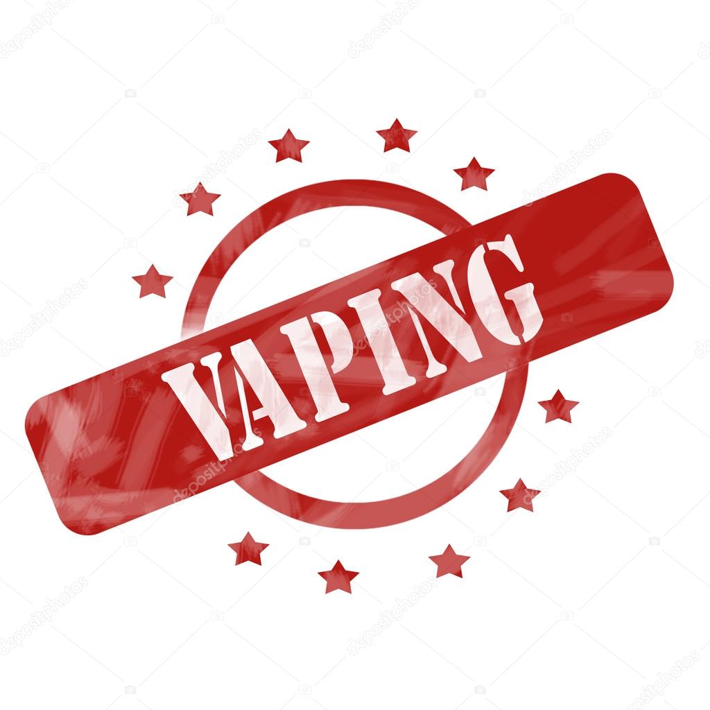 Red Weathered Vaping Stamp Circle and Stars design — Stock Photo ...