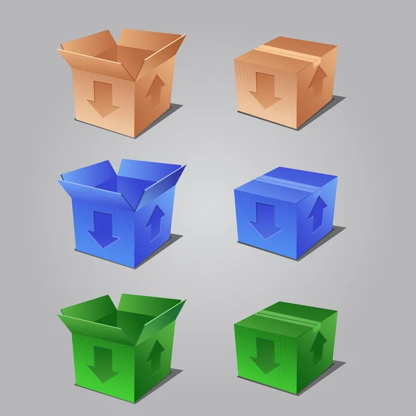 Open empty cardboard blue box illustration Stock Vector Image by ...