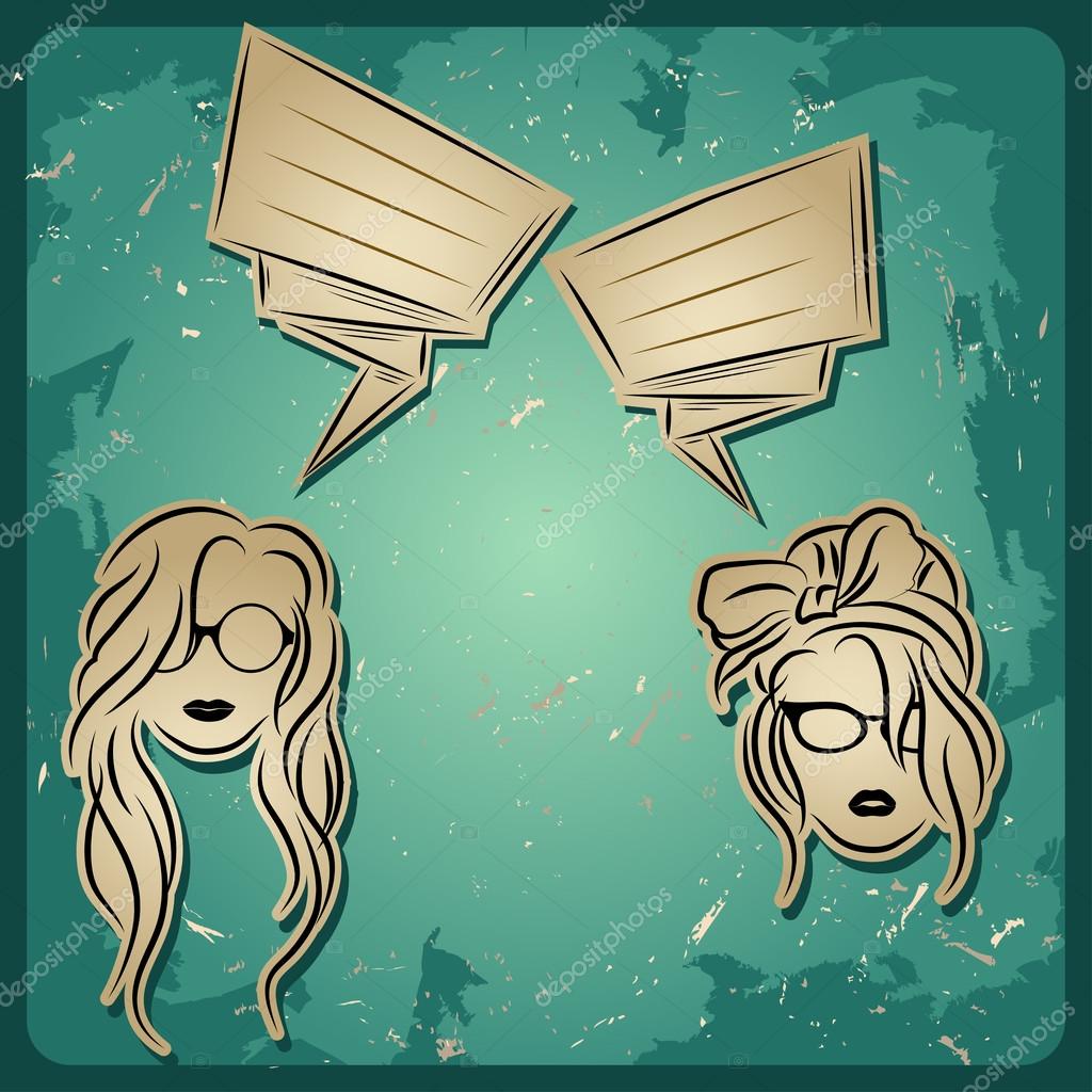 Chat two girls Stock Vector by ©wywenka 33362791