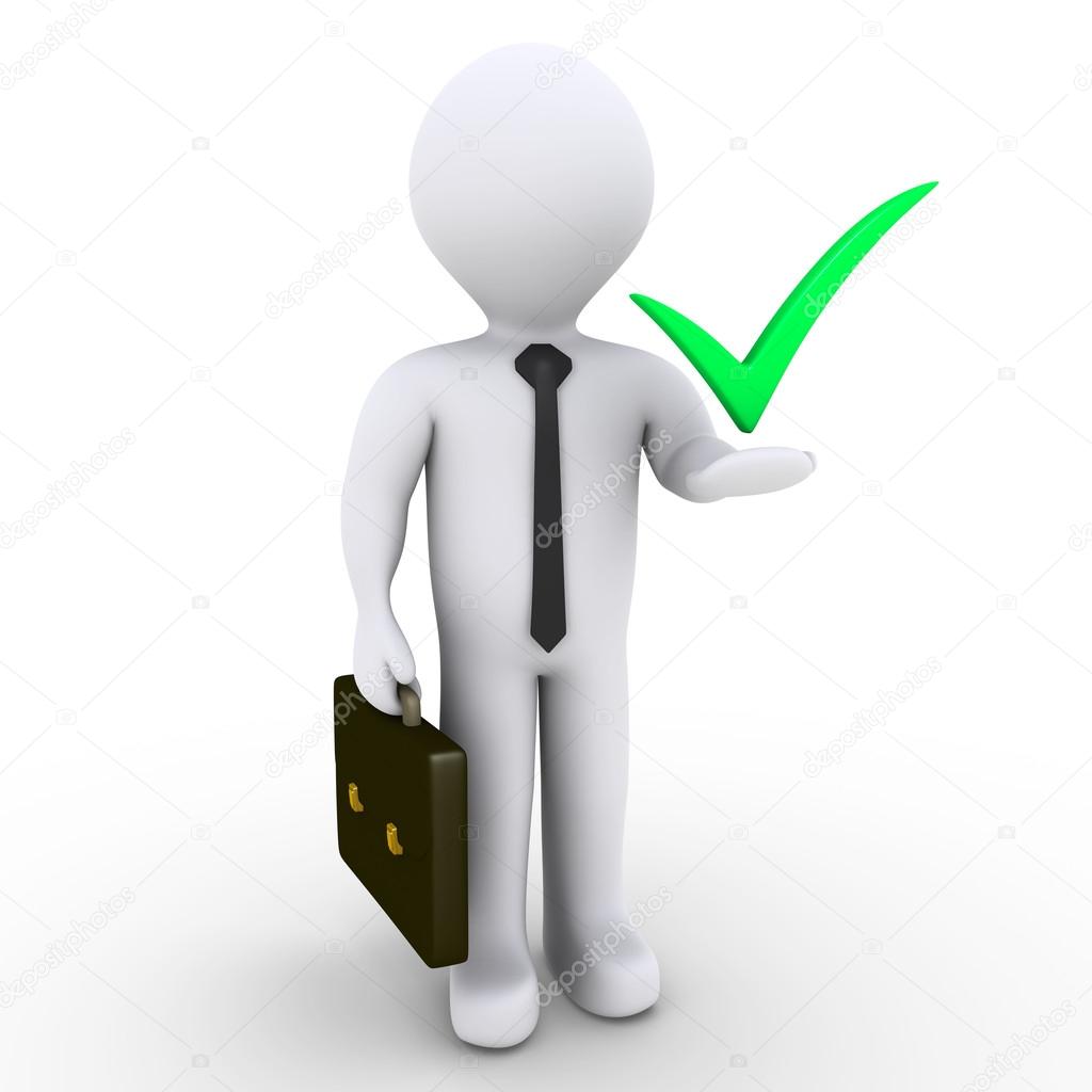 Businessman with check mark symbol — Stock Photo © 6kor3dos #13519449