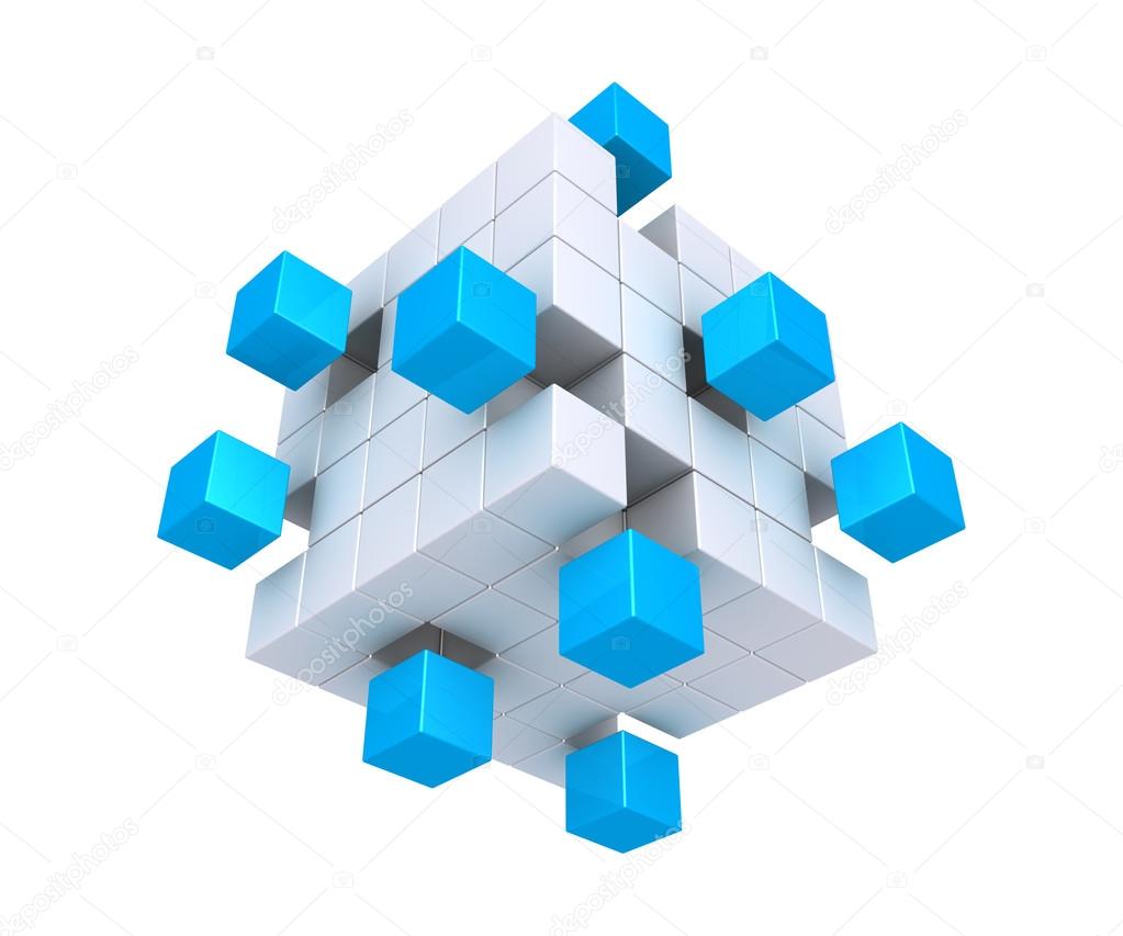 Cubes detached from square object — Stock Photo © 6kor3dos #25116881