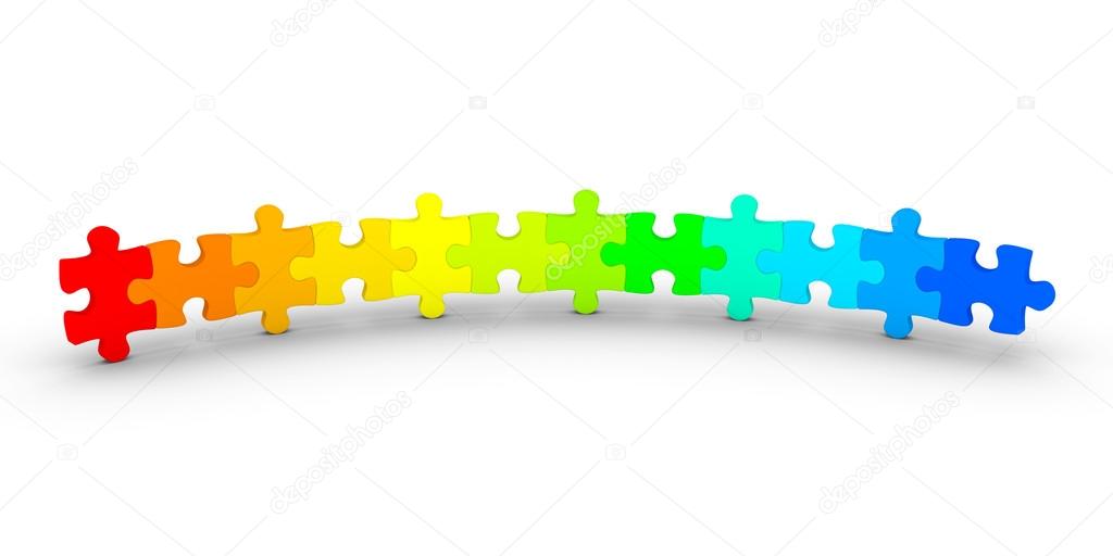 Different colored puzzle pieces connected — Stock Photo © 6kor3dos ...