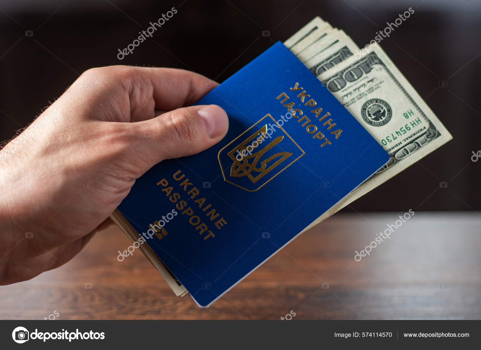Ukrainian Biometric Passport Dollars Ukrainian Passport Wooden