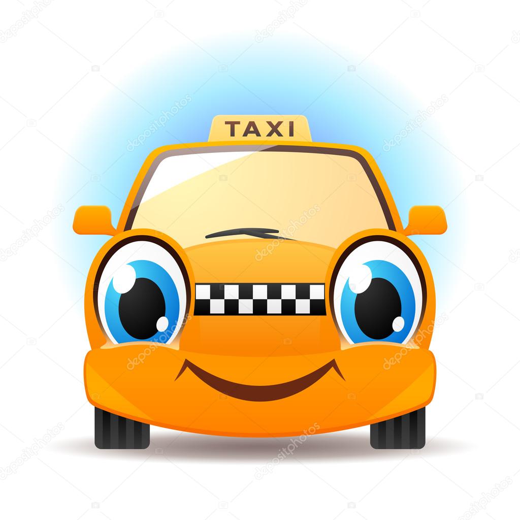 Sonriente taxi de dibujos animados vector, gráfico vectorial © cgart ...