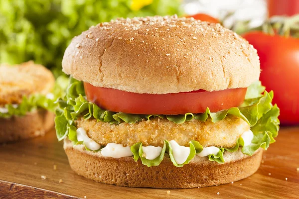 Breaded Chicken Patty Sandwich on a Bun Stock Photo by ©bhofack2 27958611