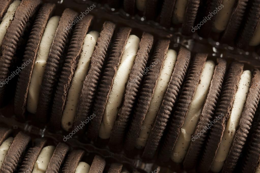 Unhealthy Chocolate Cookies with Cream Filling — Stock Photo © bhofack2 ...