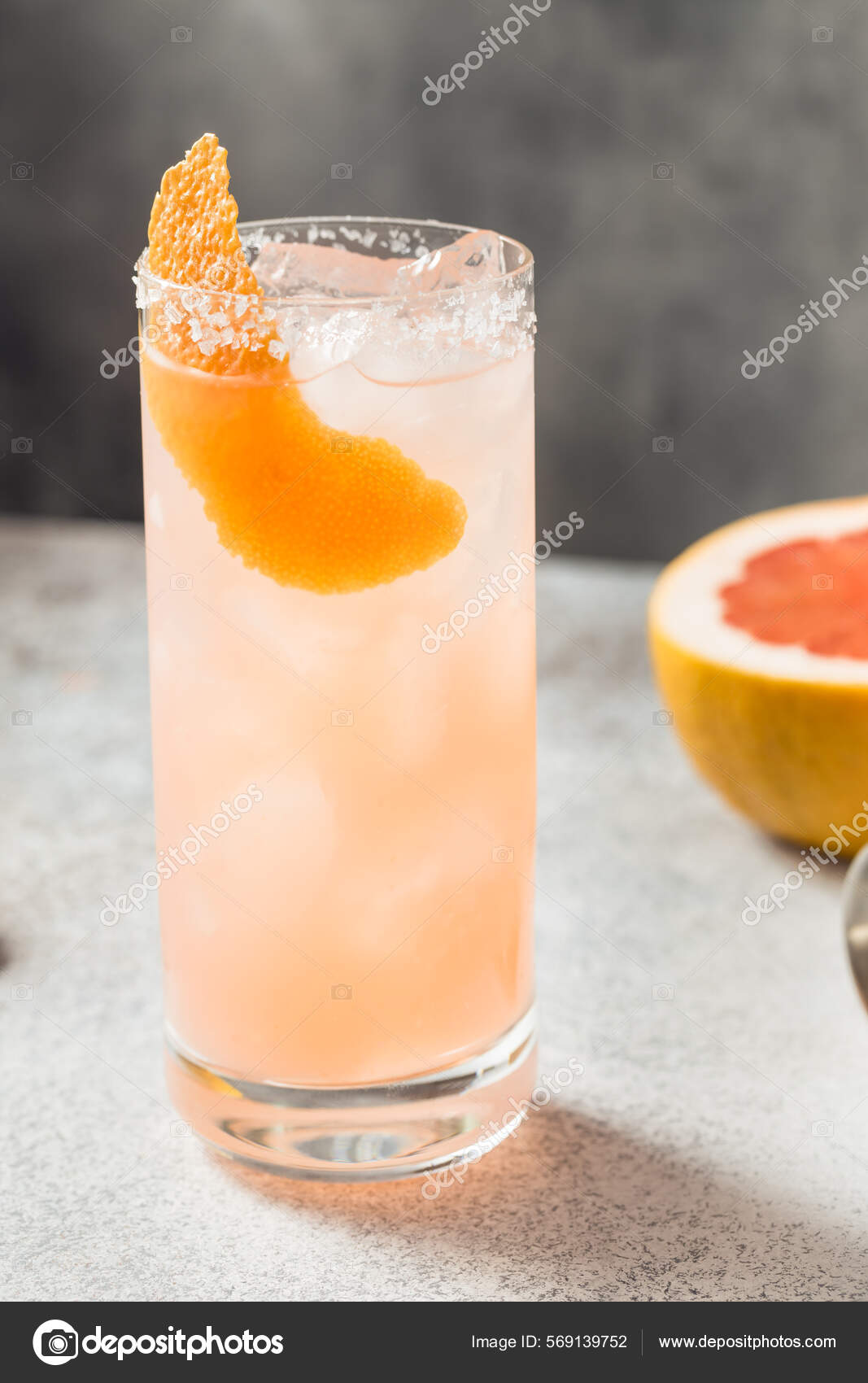 Cóctel Perro Salado Refrescante Frío Con Tequila Pomelo — Foto de stock ...