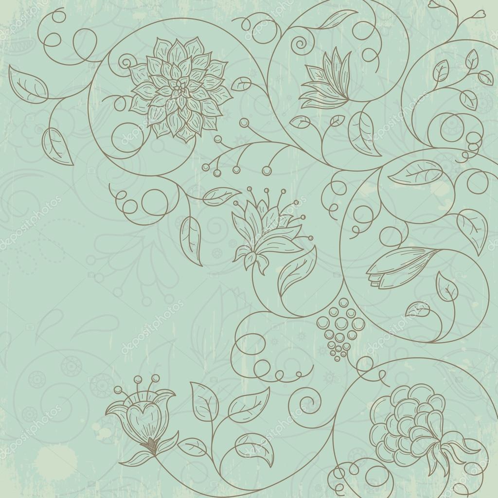 Retro floral background Stock Vector by ©Roman_Sher 12450621
