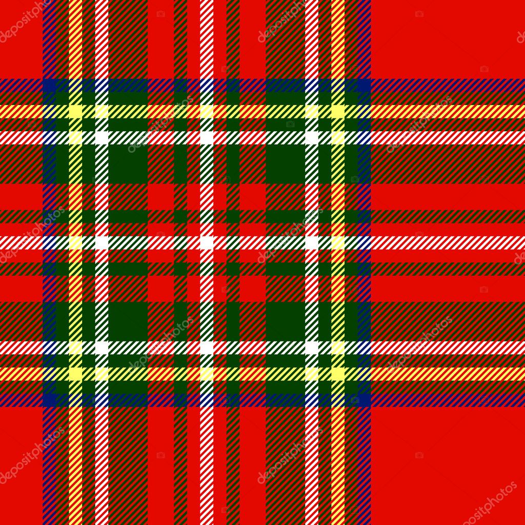 Traditional scottish tartan fabric seamless pattern in red and green ...