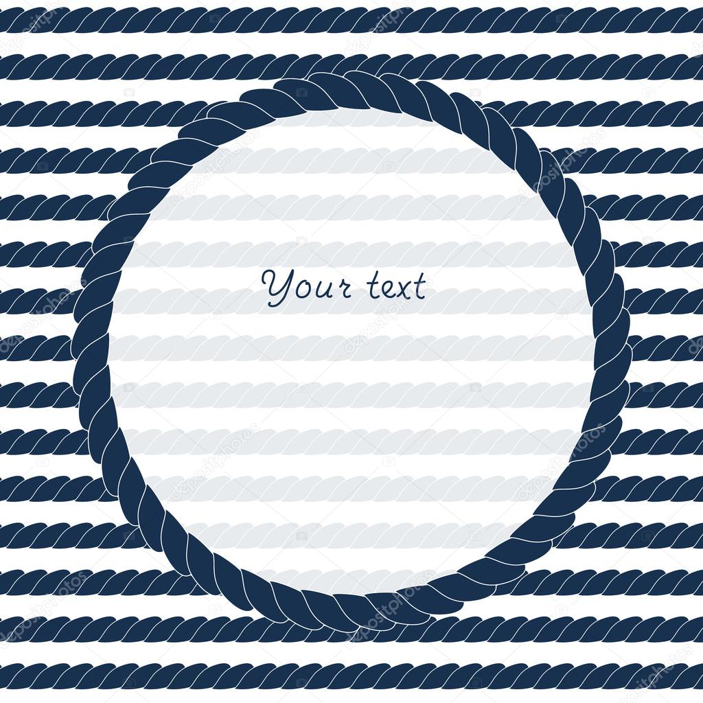 Navy blue and white circle rope frame background for your text or image ...