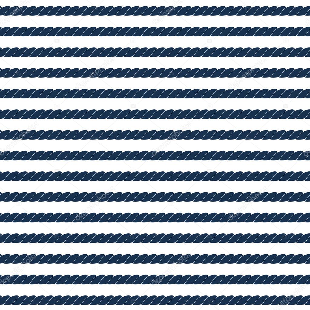 Navy rope striped seamless pattern in blue and white, vector — Stock ...