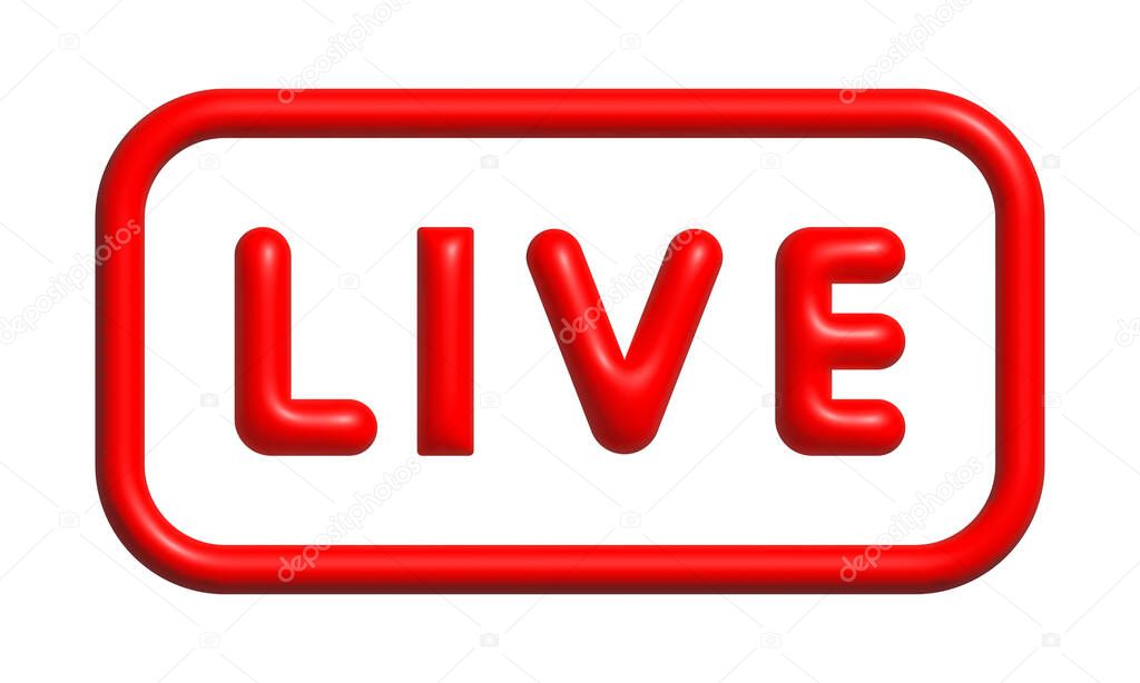 3D icono de v deo en vivo, disparar v deo, botones de reproducci n de v deo para icono de emoji 2024