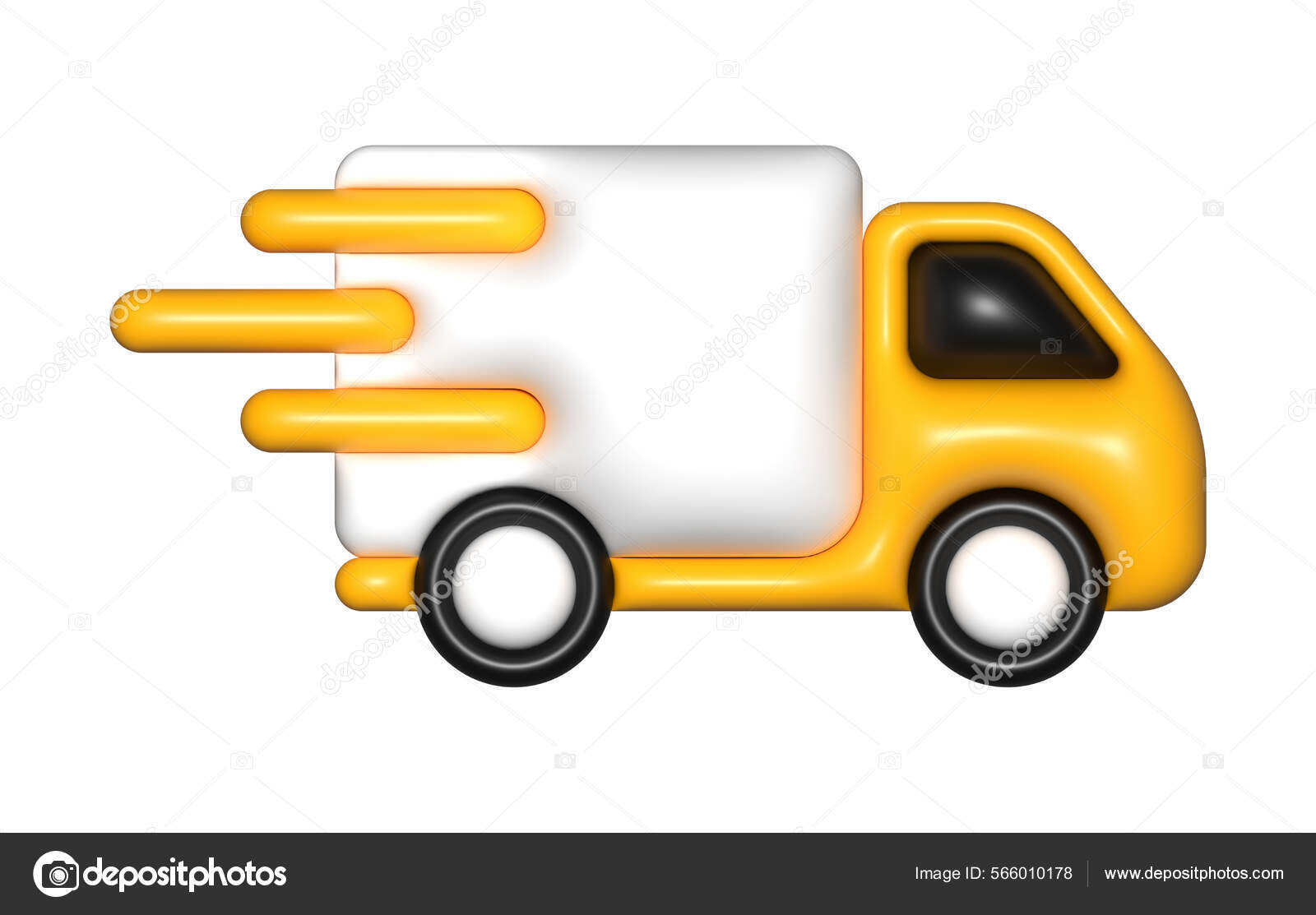 Yellow Delivery Car Van Icon Free Shipping Fast Delivery — Stock Photo ...