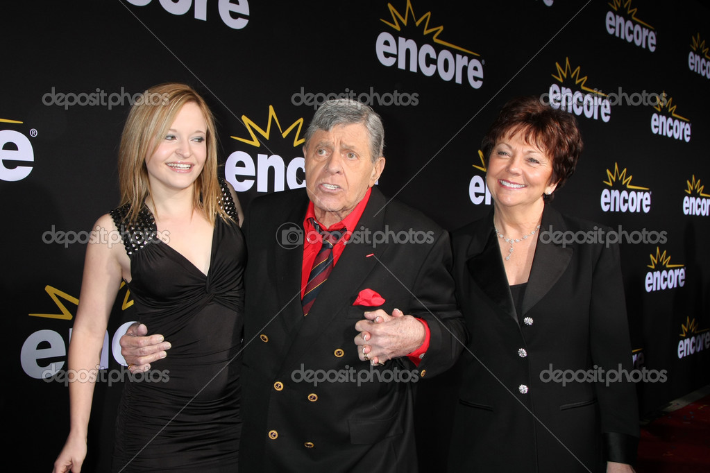 Daughter Danielle Sarah Lewis, Jerry Lewis, wife SanDee Pitnick – Stock ...