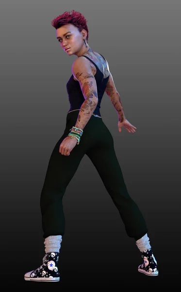 Urban Fantasy Poc Trans Model Action Poses Stock Photo by ©Ravven 515323806