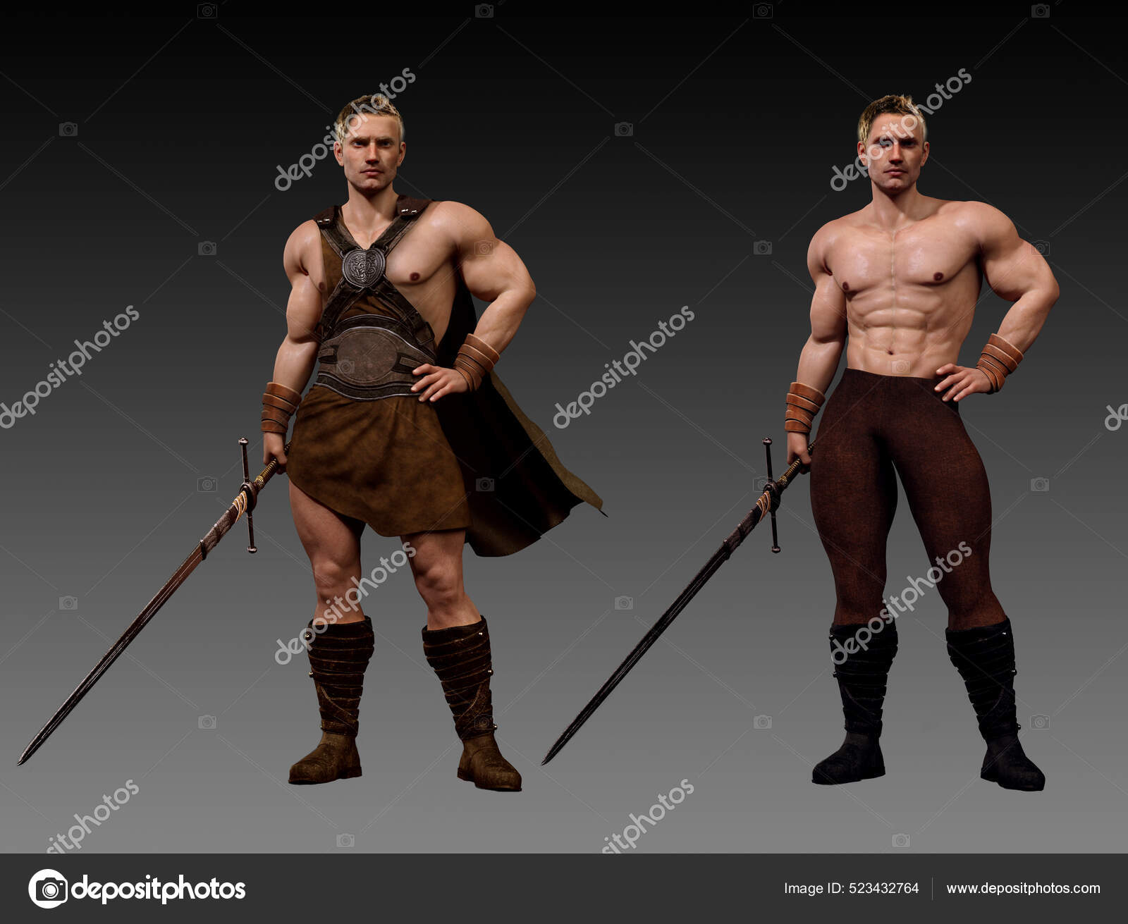 Fantasy Medieval Warriors Two Versions Sword — Stock Photo © Ravven ...