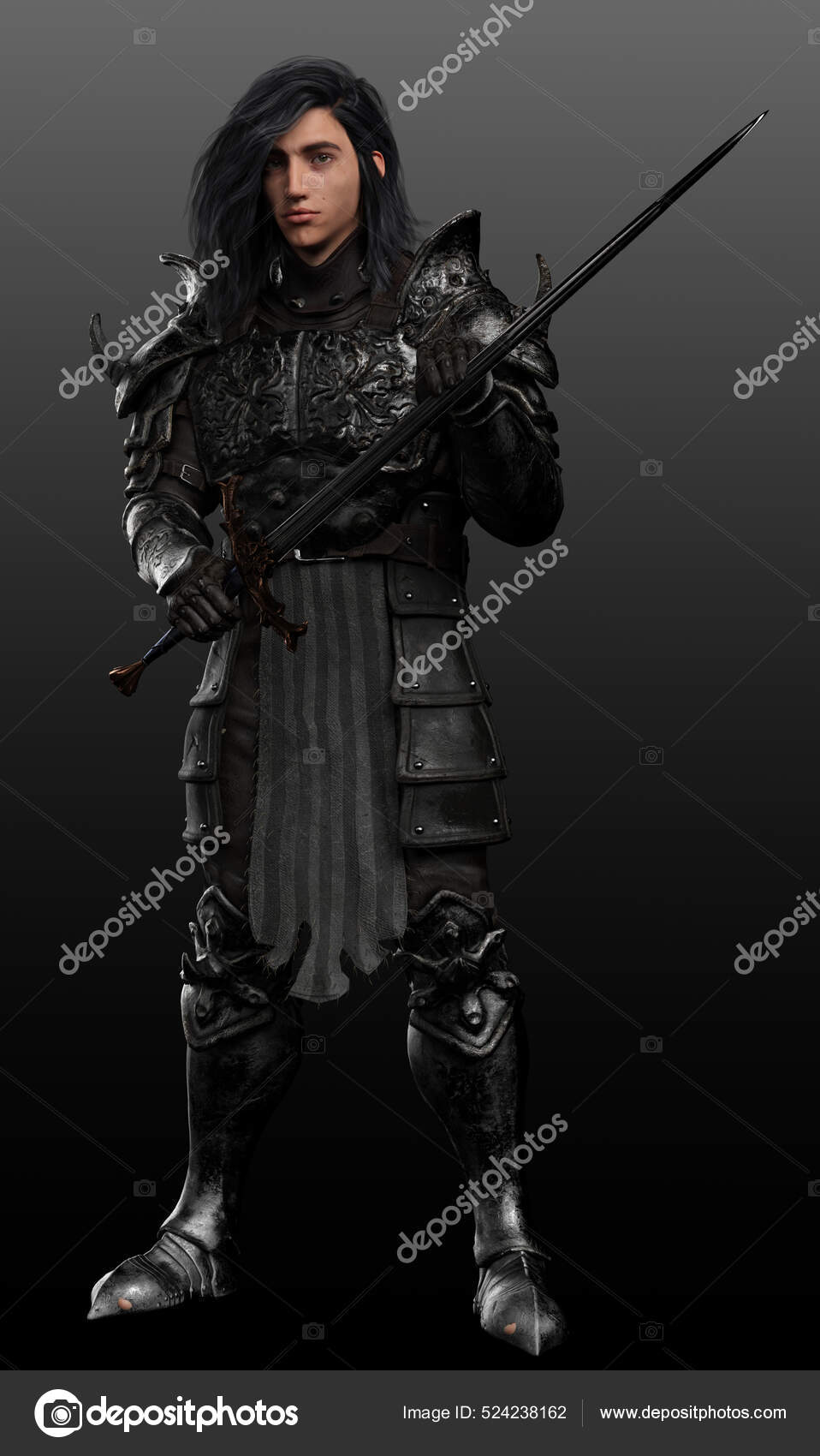 Medieval Black Knight Armor
