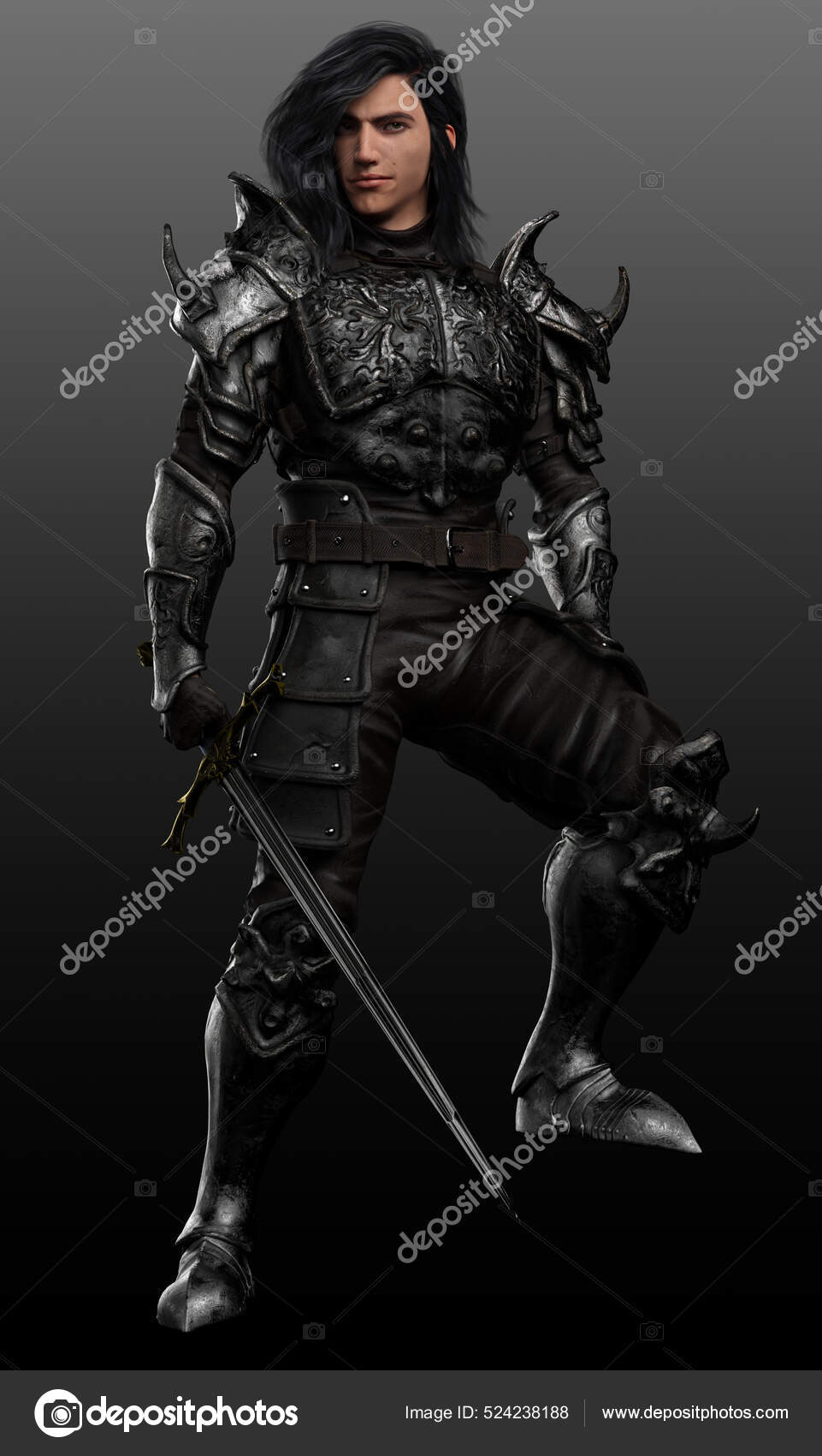 Medieval Black Knight Armor Real